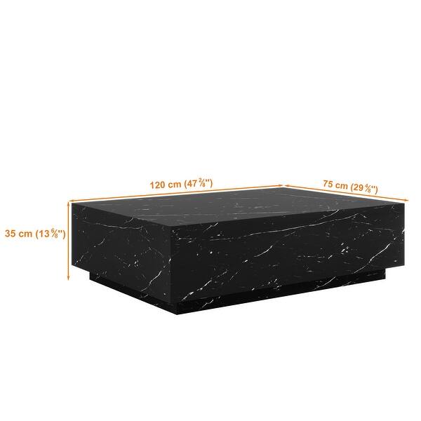 Faux Marble Solid Block Rectangular Coffee Table - Bed Bath & Beyond ...