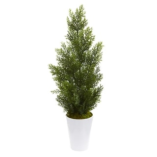 27in. Mini Cedar Pine Tree in Decorative Planter - Realistic Indoor ...
