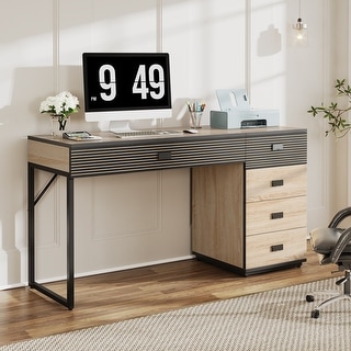 55-Inch Reversible Computer Desk with 5 Drawers - Bed Bath & Beyond ...