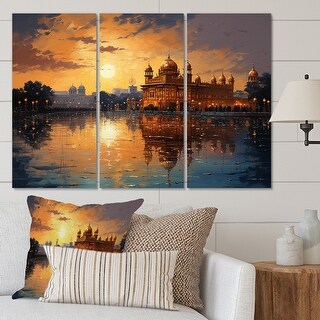 Designart "Hinduisim Golden Temple II" Spiritual Canvas Prints Set ...