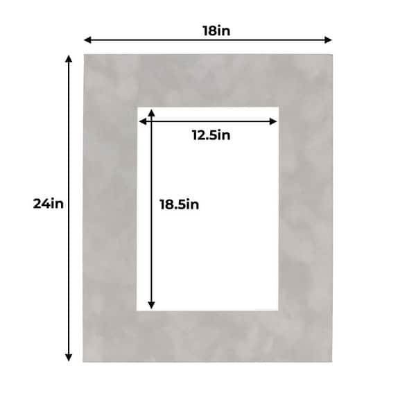 18x24 Mat for 13x19 Photo - Light Grey Suede Matboard for Frames ...