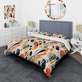 Designart "Multicolor Urban Elegance II" Black modern bed cover set ...