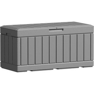 82 Gallon Resin Deck Box Large Outdoor Storage, Light Grey - 82 Gallon ...