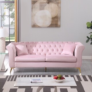 Elegant 3 Seater Sofa Velvet Upholstered Chesterfield Bench Couches ...