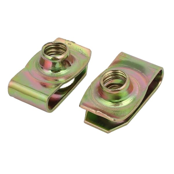 25pcs Spring Steel Speed Fastener Extruded U Nut for M8 Screw - Brass ...