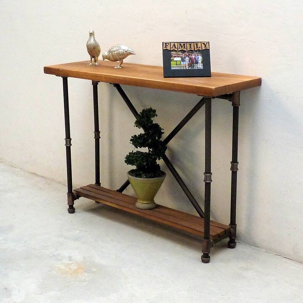 Houston Pipe/ Reclaimed Wood Console Sofa Table - Overstock - 16926815