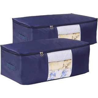 Comforter Storage Bags Pack of 2,Pillow Beddings,Navy blue - Bed Bath ...