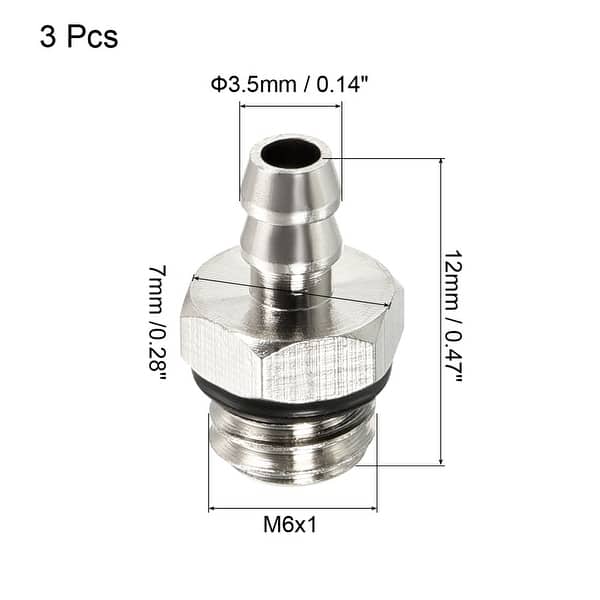 3.5mm Barbed M3x0.5 Male Thread Hose Pipe Fitting Electroplated Copper ...