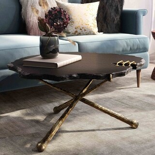 Serra Black Stone Cocktail Table - Bed Bath & Beyond - 30336091