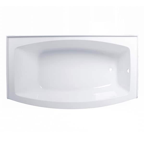 Kingston Brass Inflection 66-Inch Acrylic Curved Apron Alcove Tub with ...