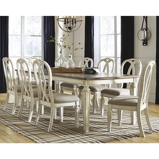 Signature Design by Ashley Realyn White / Light Brown 9-Piece Dining ...