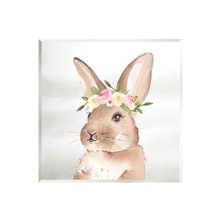 Stupell Bunny with Rose Garland Wall Plaque Art Design by Enya Todd ...
