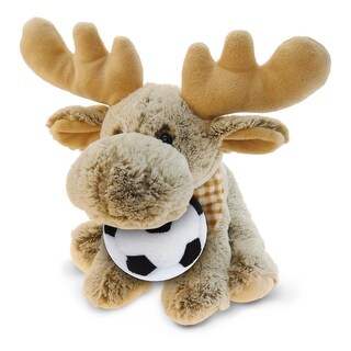 DolliBu Huggable Floppy Moose Stuffed Animal with Soccer Ball Plush ...