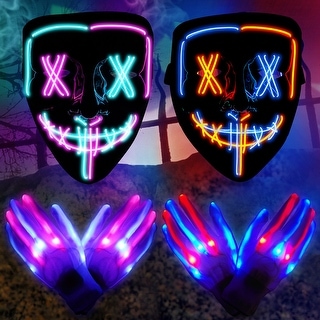 2PACK Halloween Led Mask skeleton Gloves Set - Bed Bath & Beyond - 39994908