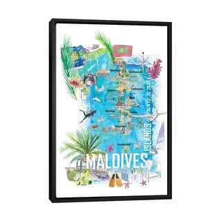 iCanvas "Maldives Islands Illustrated Travel Map" by Markus & Martina ...