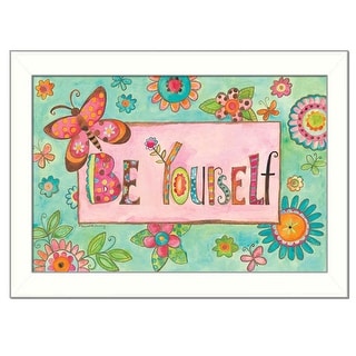 Be Yourself Pink Motivational White Framed Print Wall Art - Bed Bath ...