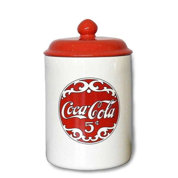 Coca Cola 5 Ceramic Cookie Jar - 6" W x 9" H x 6" D - Bed Bath & Beyond ...