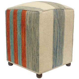 Eclectic Noe Handmade Kilim Upholstered Ottoman - Bed Bath & Beyond ...