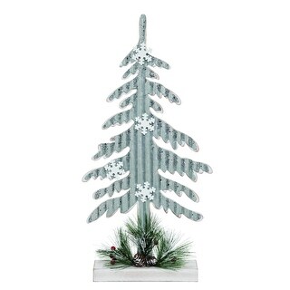 Transpac Wood 20 in. Silver Christmas Corrugated Tree - Bed Bath ...