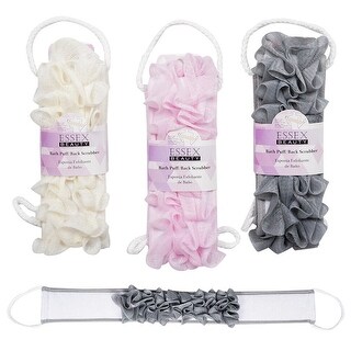 Nylon Puff Back Scrubber Mesh Exfoliating Body Brush - Multicolor - Bed ...