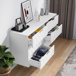 Elegant Artistry Sleek Modern Design Modern white 6 Drawers for Bedroom ...