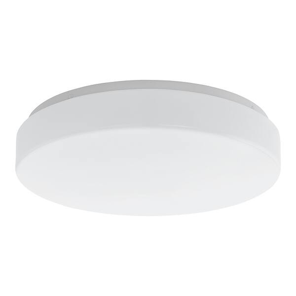 Eglo Beramo 15-inch White LED Round Flush Mount - Bed Bath & Beyond ...