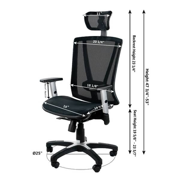 ErgoMax Ergonomic Office Chair Height Adjustable Back Mesh, Home Office ...