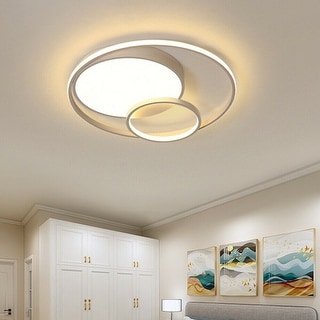 3-Light Modern White LED Iron Painting Ceiling Light - 48cm - Bed Bath ...