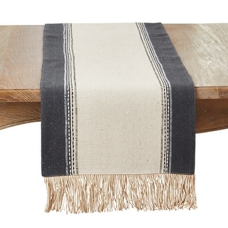 Fringe Detail Banded Table Runner - 16"x72" - Bed Bath & Beyond - 40933327