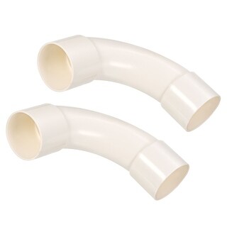 PVC Water Pipe Elbow Fitting 40mm ID 170mm Length Tube Adapter, White ...