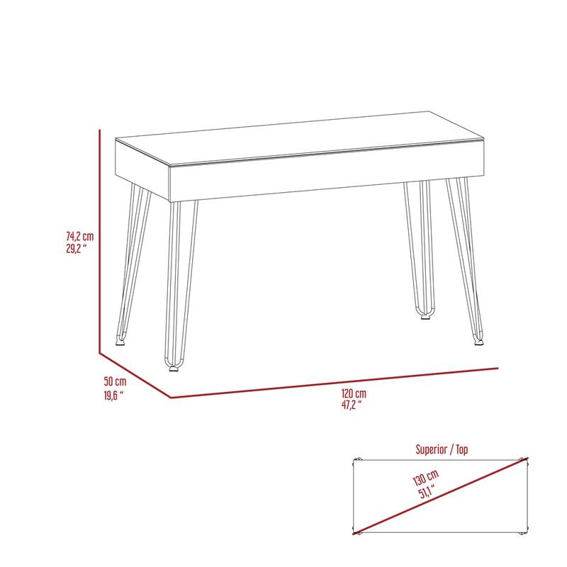 Drawer Desk with Four Legs and One Drawer - Overstock - 39072628