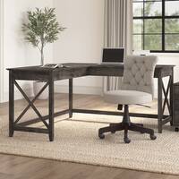 Key West 60W L Desk with 2 Drawer File Cabinet by Bush Furniture - On ...