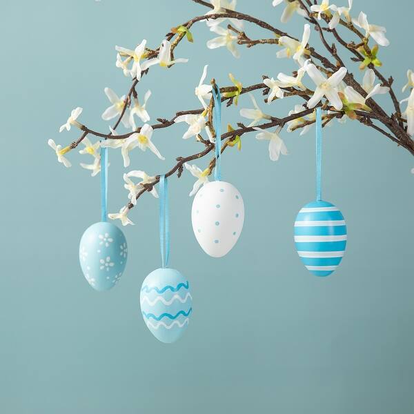 blue easter eggs plastic
