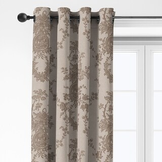 Country Lane Toile Natural Cotton Grommet Top Drapery Panel Set of 2 ...