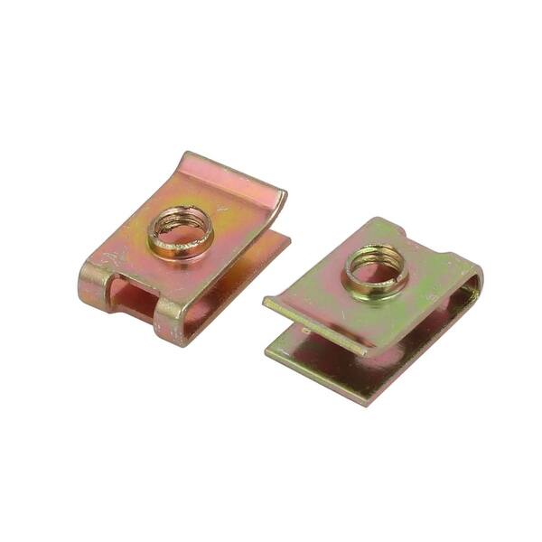 20pcs M5 Thread Size 65Mn Spring Steel Zinc Plated Extruded U Nut Tone ...