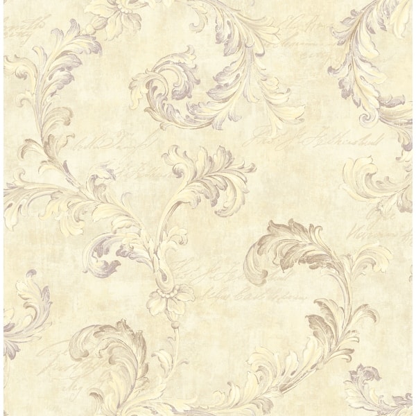 Seabrook Designs Madelina Acanthus Scroll Unpasted Wallpaper - Bed Bath ...