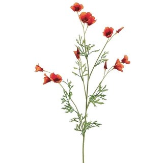 Mini California Poppy Artificial Spray - 26" - Orange - Bed Bath ...