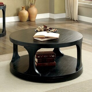 Transitional Round Coffee Table With Shelf - Bed Bath & Beyond - 43567768