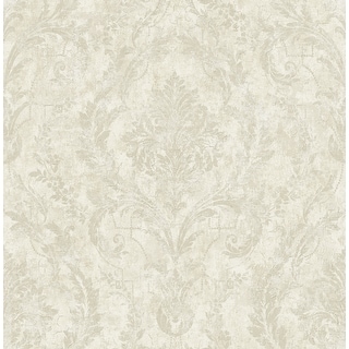 Seabrook Designs Renata Distressed Damask Unpasted Wallpaper - Bed Bath ...