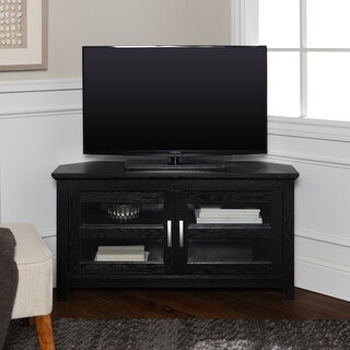 Middlebrook Bow Valley 44-inch Black Corner TV Stand - Bed Bath ...