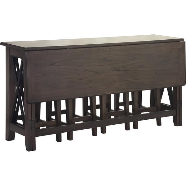 Carmina 5-Piece Drop Leaf Counter Set in Dark Brown - Bed Bath & Beyond ...