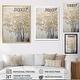 Designart "Minimalism Gold And Blue Trees Scene" Tree Canvas Wall Art ...