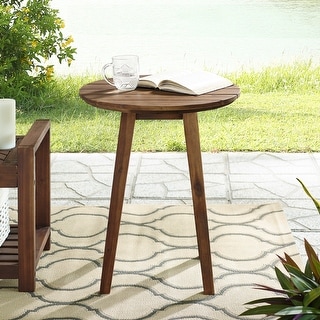 20-inch Round Acacia Outdoor Side Table by Havenside Home - Bed Bath ...