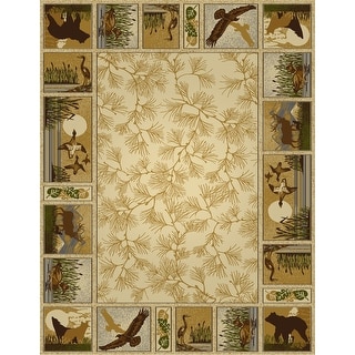 Woodland GC_RST5502 Cream Lodge Area Rug - Bed Bath & Beyond - 40767395