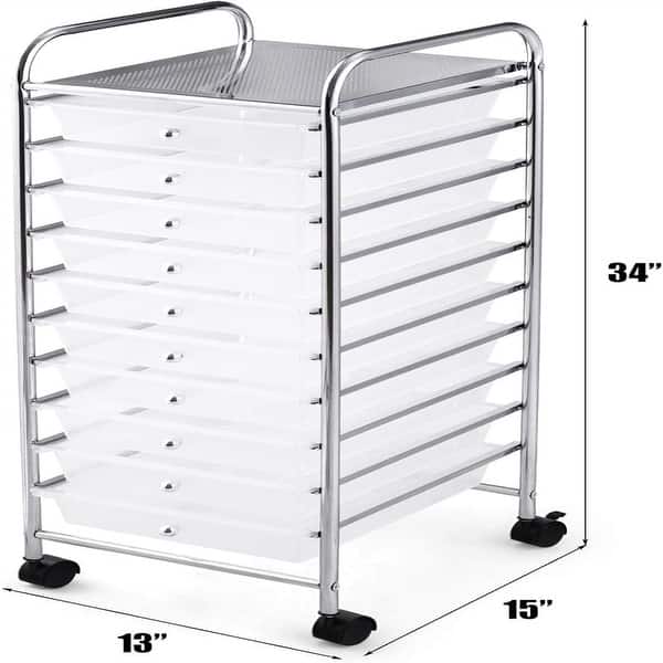 10-Drawer Organizer Cart - 15"D x 13"W x 34"H - Bed Bath & Beyond ...