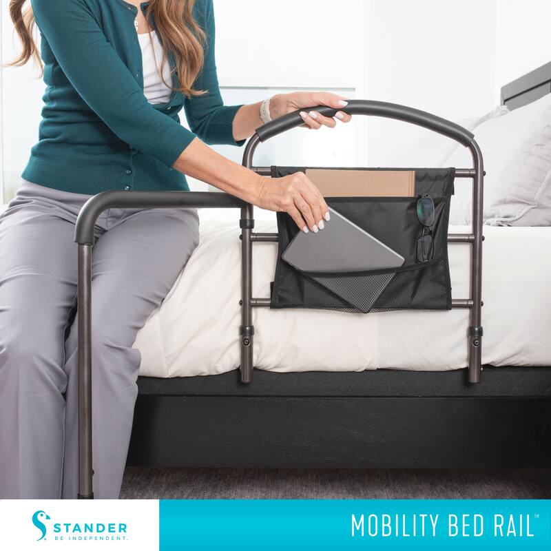 Stander Mobility Adjustable Bed Guard Rail with Swing-out Support ...
