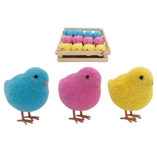 Transpac Mini Resin Flocked Chicks in Crate S/12 Home Decorations ...