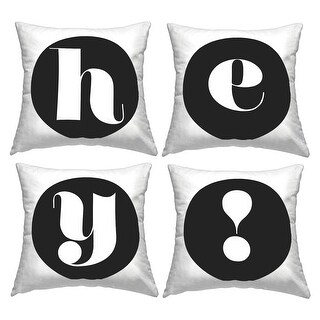 Stupell Hey Initial Letters Decorative Printed Throw Pillow Design by ...