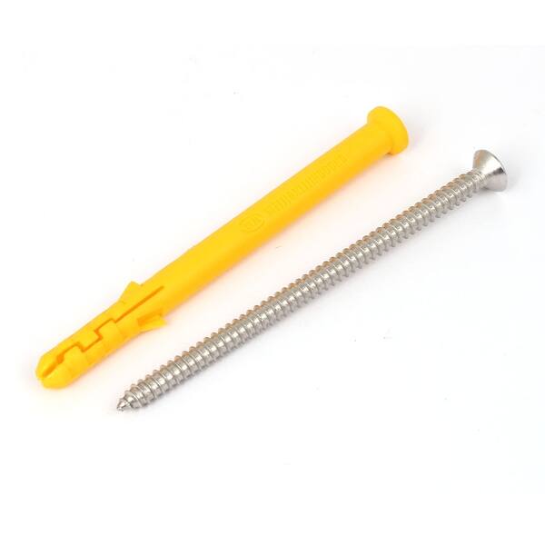 Unique Bargains 10pcs 8mmx100mm Plastic Wall Screw Anchor Plugs w ...