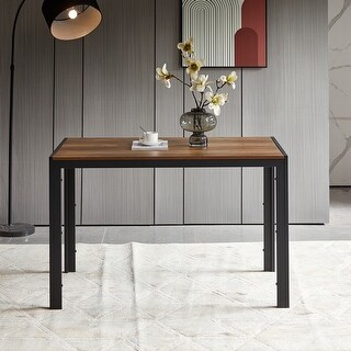 Modern Minimalist Style Dining Table with Metal Frame - Bed Bath ...